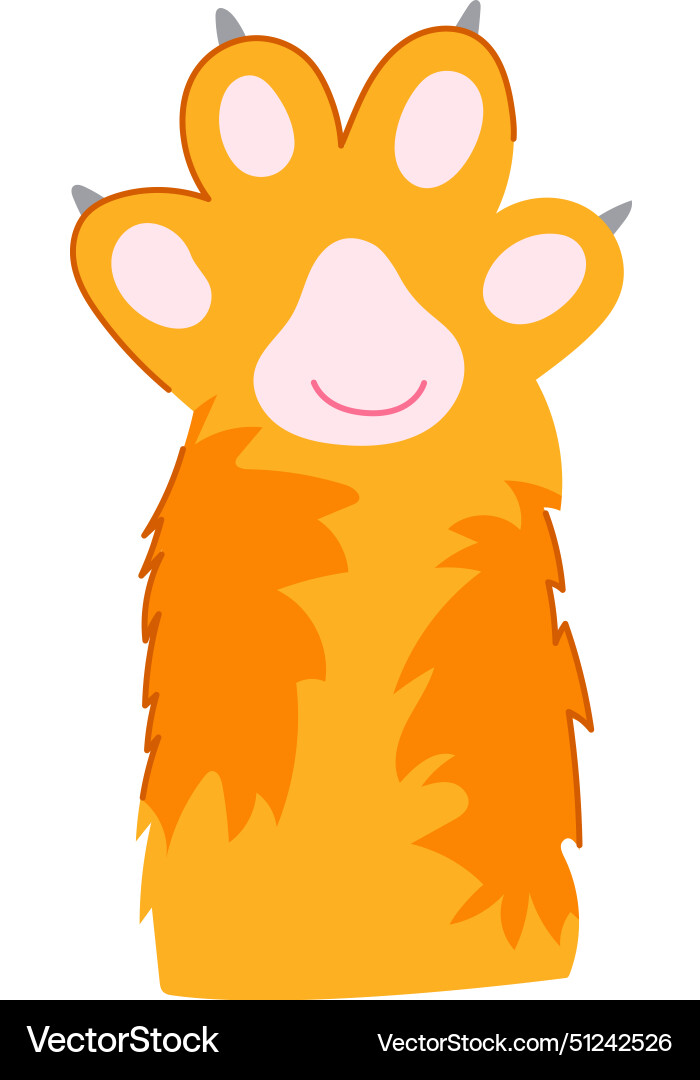 Silhouette cat paw cartoon Royalty Free Vector Image