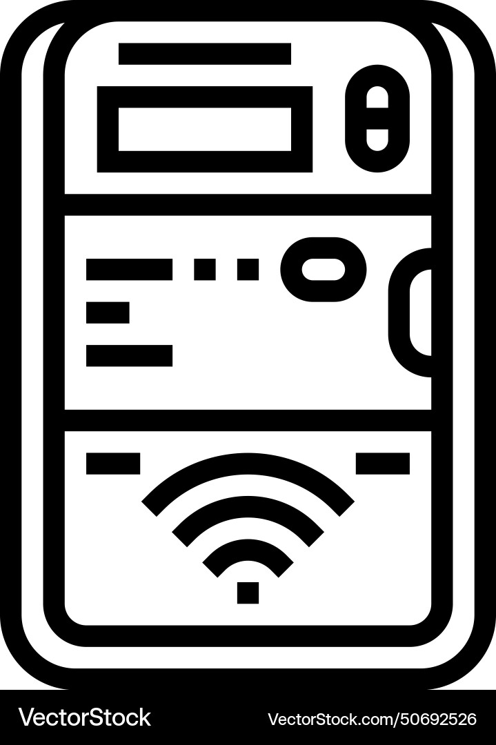 Smart metering energy policy line icon Royalty Free Vector