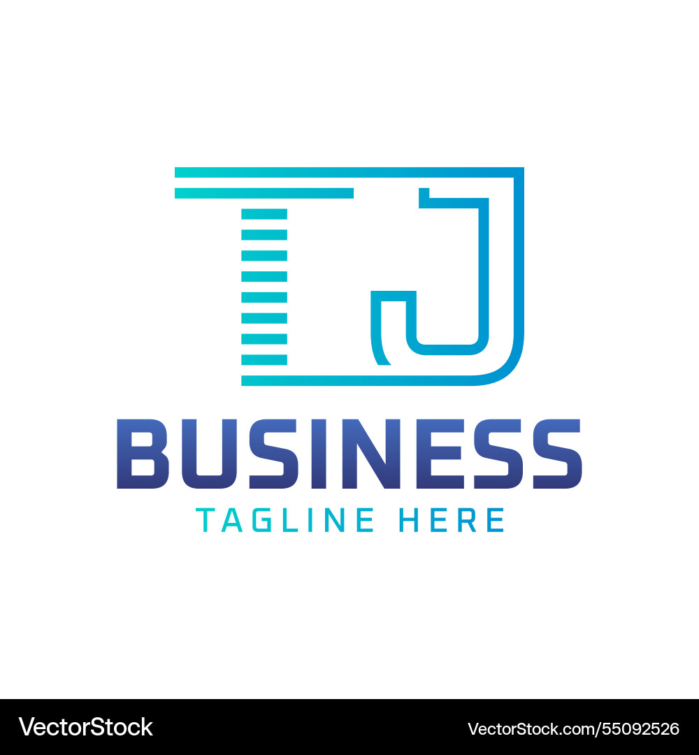 Tj logo design sleek modern letter Royalty Free Vector Image