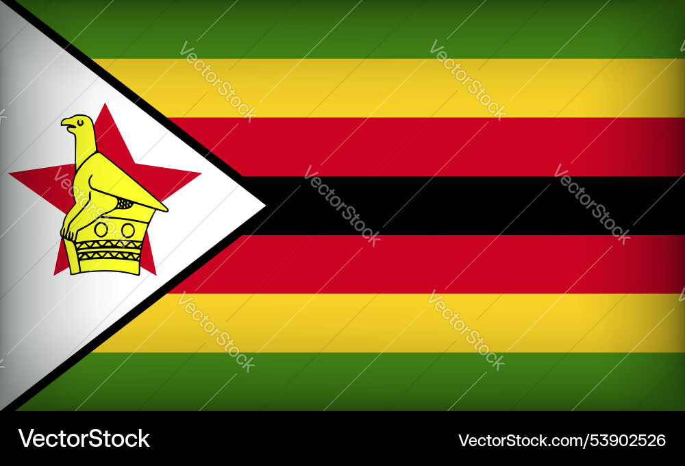Zimbabwe flag with original color Royalty Free Vector Image
