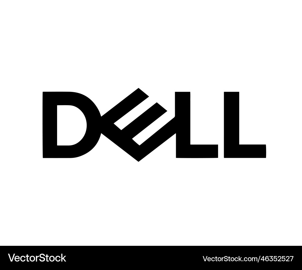 Dell logo brand computer symbol name black design Vector Image