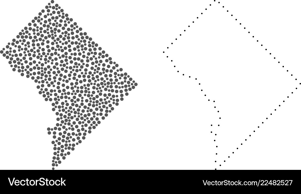 Dotted Washington DC Map Royalty Free Vector Image