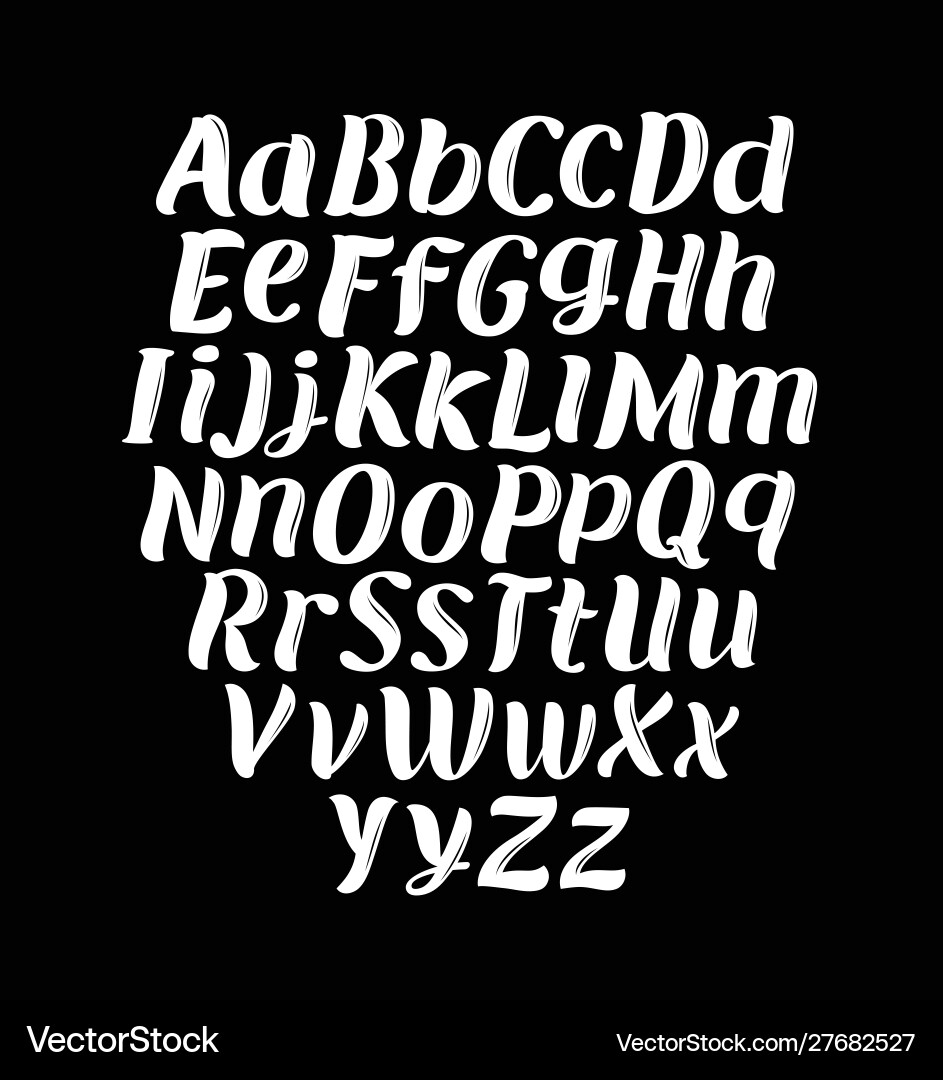 Hand drawn typeface set typography alphabet Vector Image