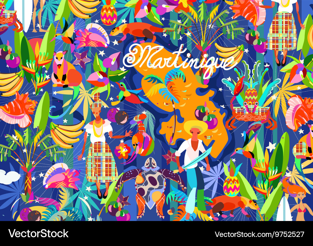 Pattern caribbean island Royalty Free Vector Image