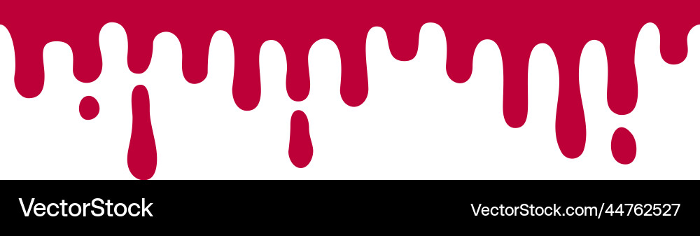 Red paint dripping blood drop bleeding border Vector Image