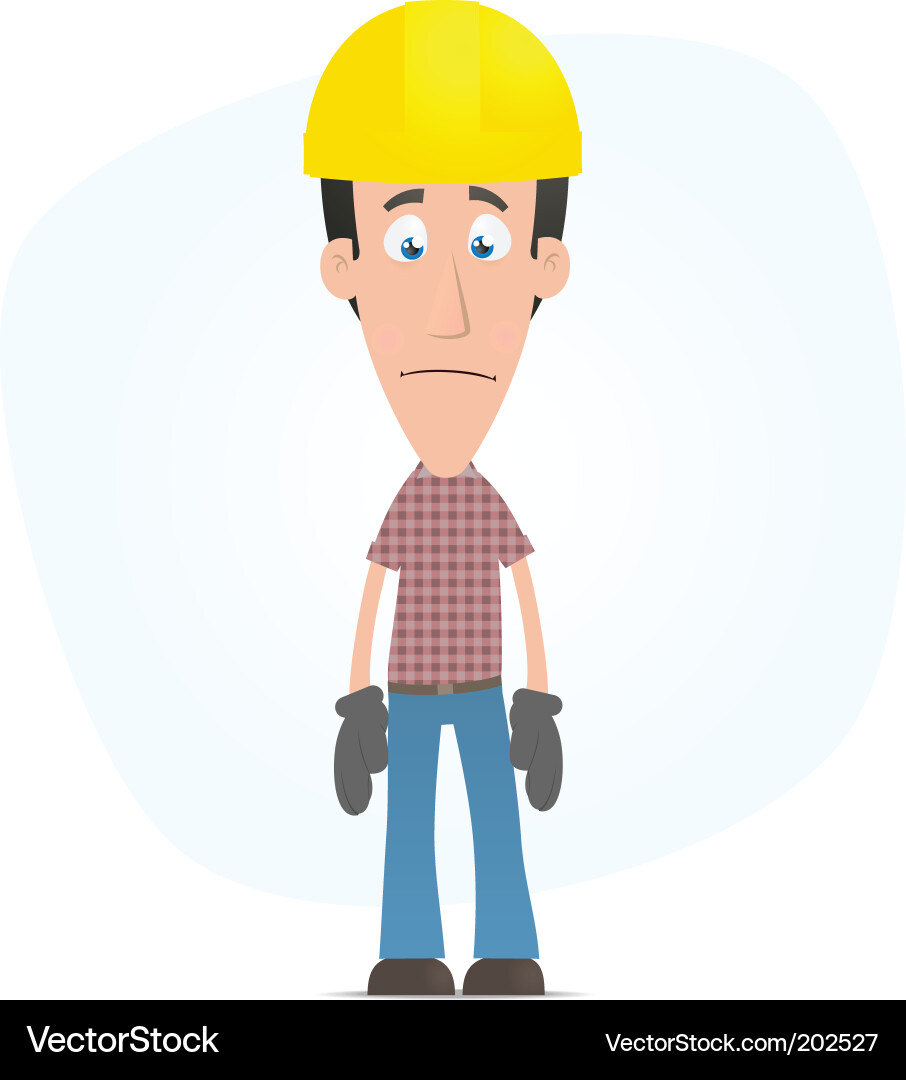 Sad builder Royalty Free Vector Image - VectorStock