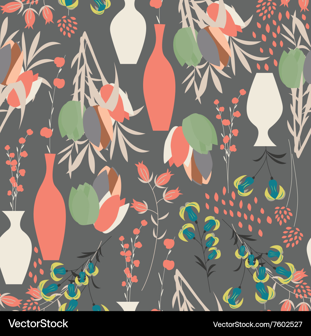 Seamless pattern with floral elements Royalty Free Vector