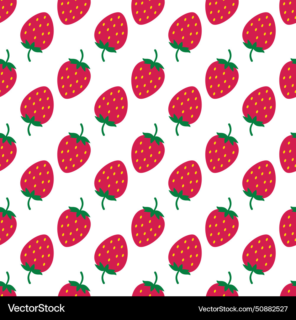 Strawberries seamless pattern summer berry Vector Image