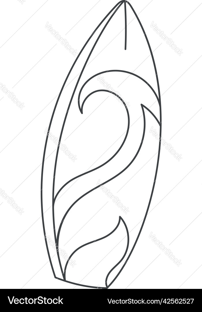 Surfboard outline icon Royalty Free Vector Image