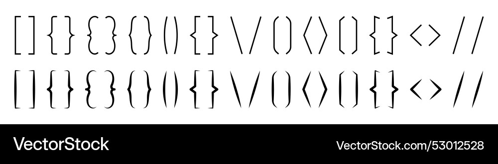 Black braces or curly brackets elements Royalty Free Vector