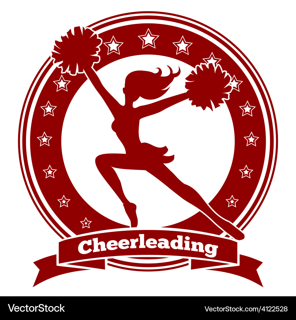 Cheerleader badge or cheer logo Royalty Free Vector Image