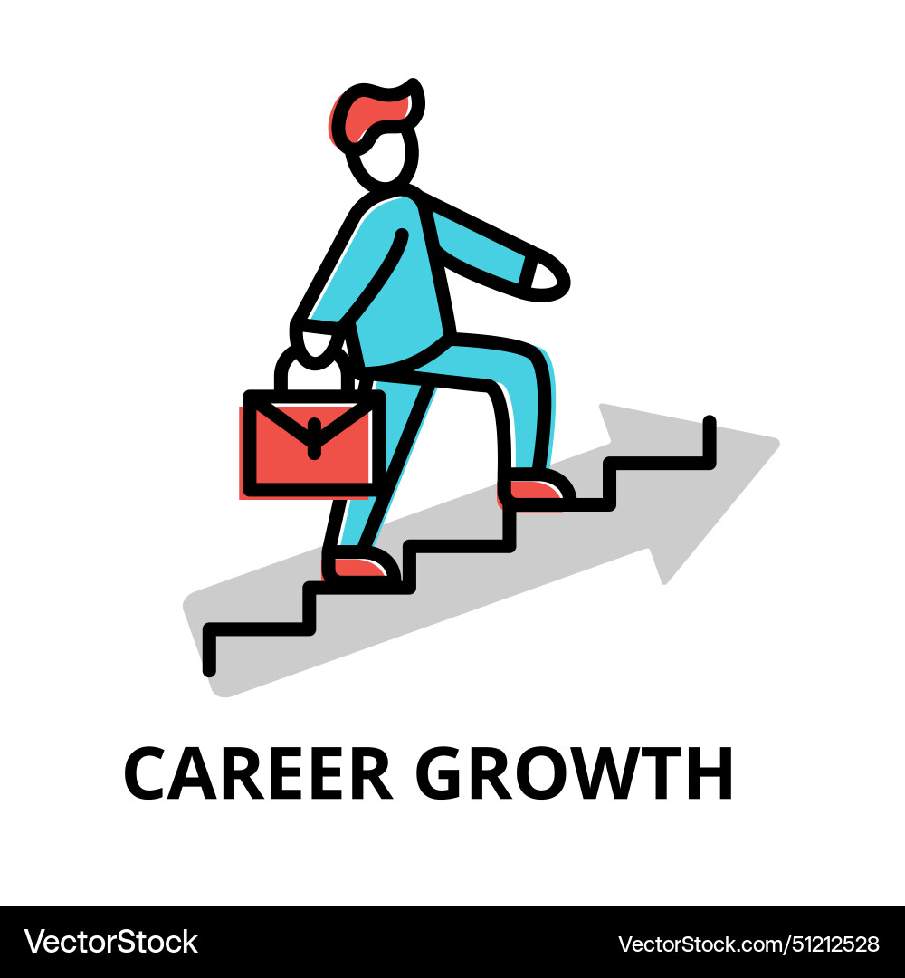 Concept of career growth icon modern flat thin Vector Image