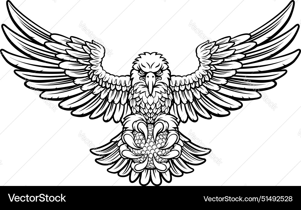 Eagle golf sports mascot Royalty Free Vector Image