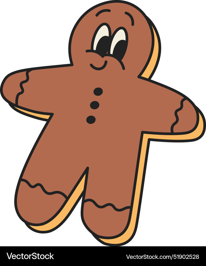 Gingerbread man christmas cookie Royalty Free Vector Image