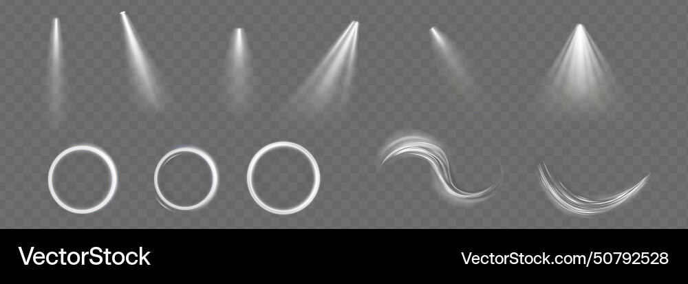 Light effect set glow isolated white transparent Vector Image