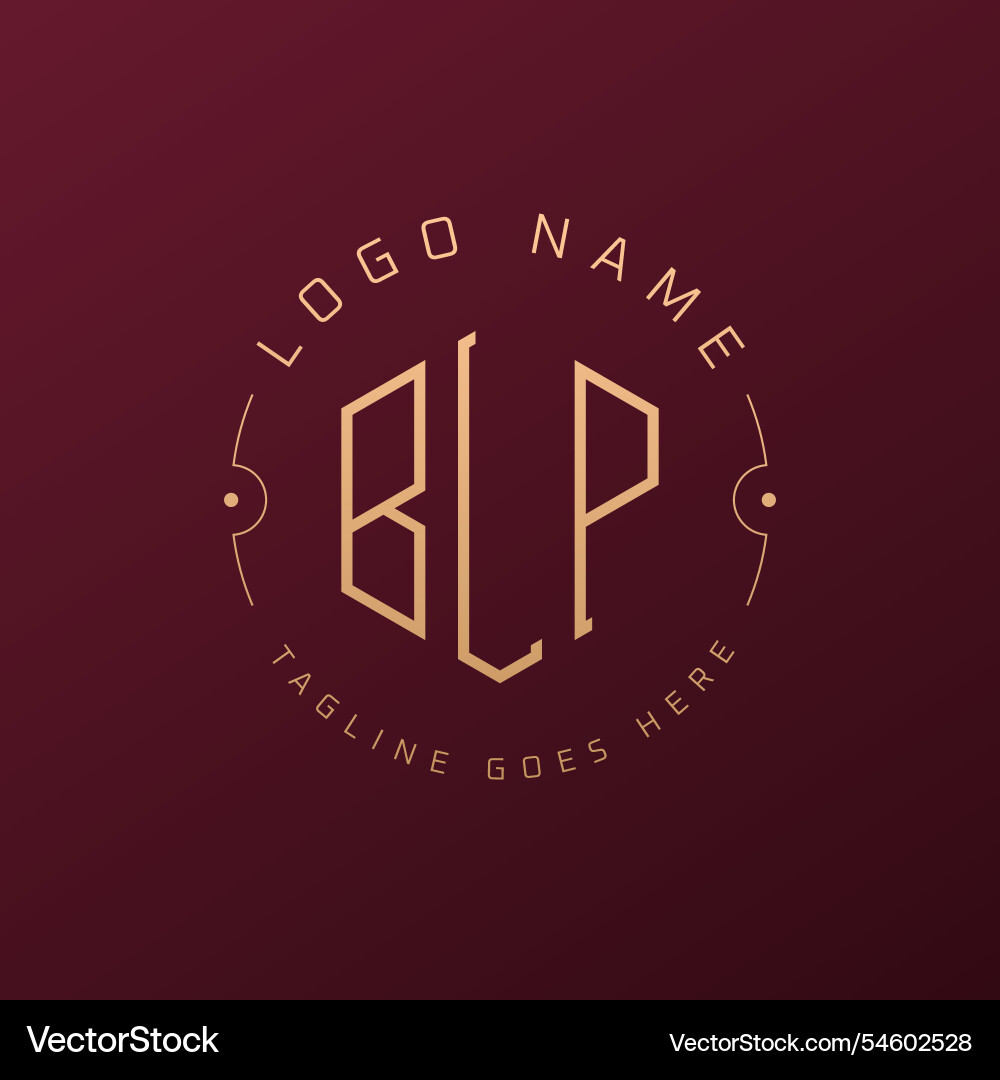 Luxury blp logo design elegant letter Royalty Free Vector