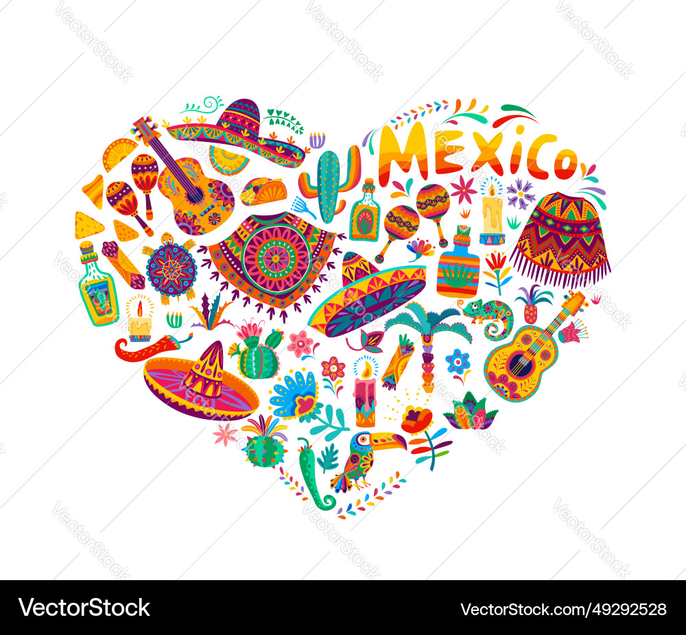 Mexican Fiesta Heart Royalty Free Vector Image