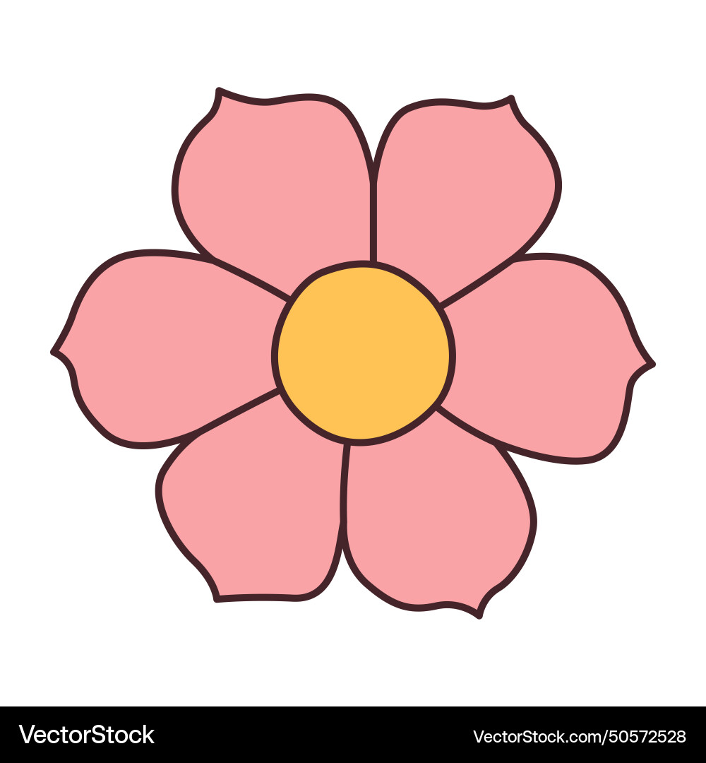 Pink flower floral design element Royalty Free Vector Image