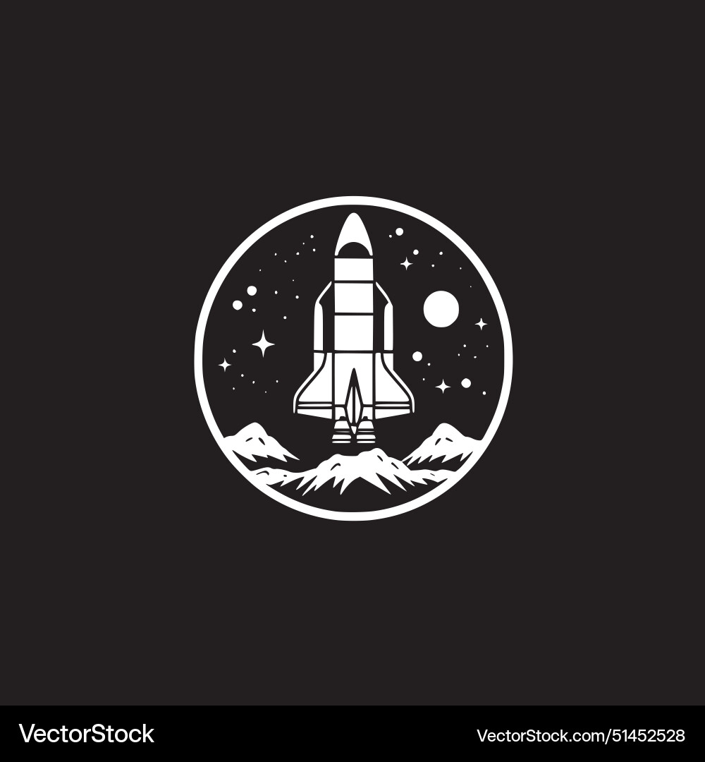 Space - minimalist and flat logo Royalty Free Vector Image