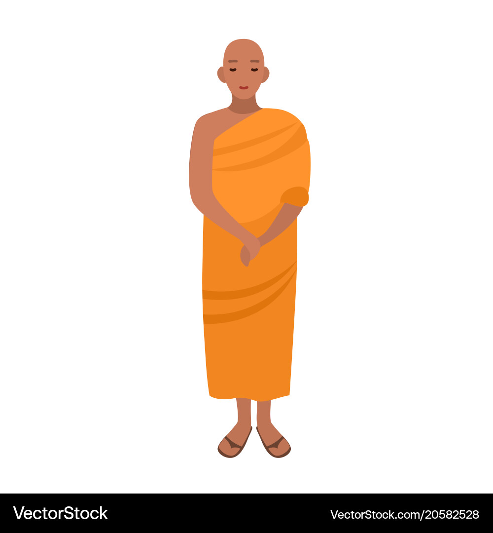 Tibetan buddhist monk dressed in traditional Vector Image