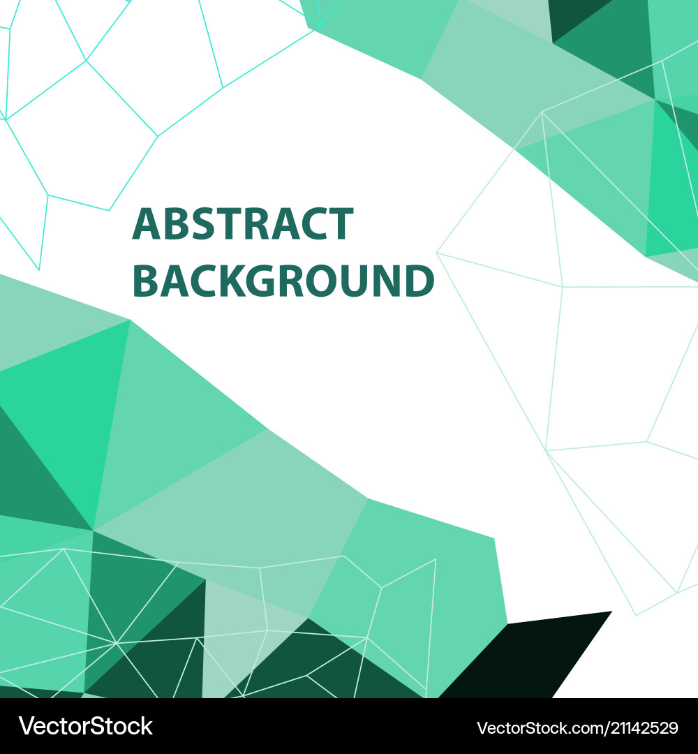 Abstract green geometric background with polygon Vector Image