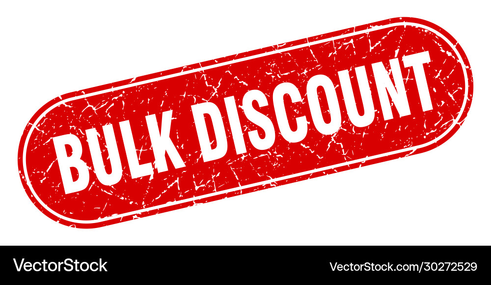 Bulk discount sign grunge red stamp Royalty Free Vector