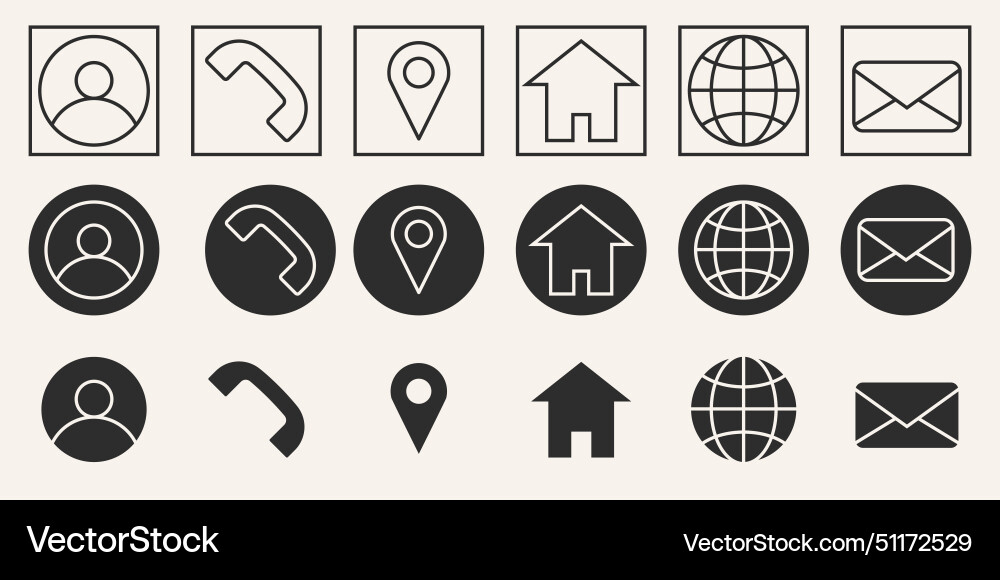 Business icon logo popular set Royalty Free Vector Image