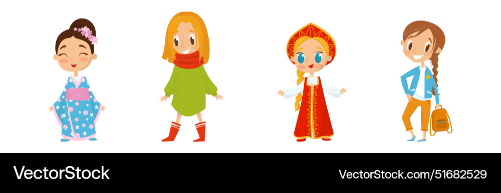 Cute girl kid dressed in elegant clothes standing Vector Image