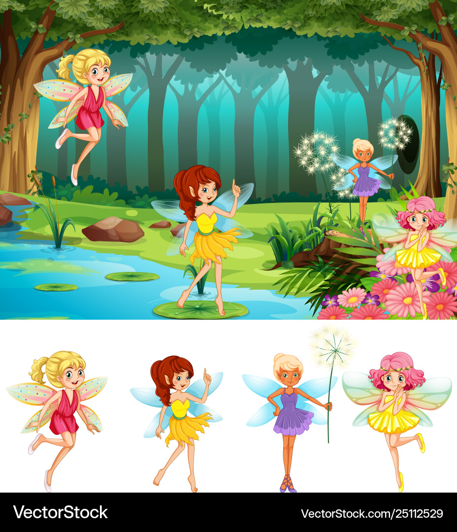 Enchanted Forest Fairy Tale Royalty Free Vector Image