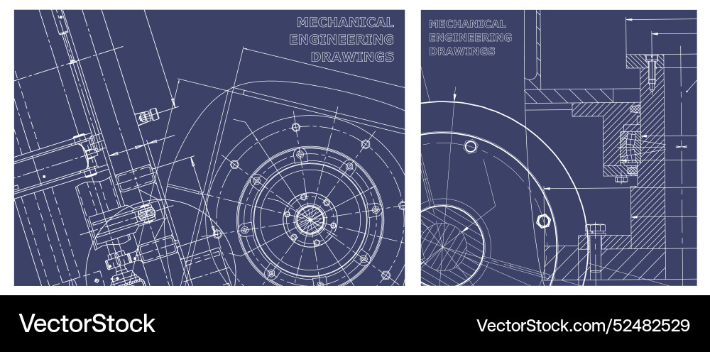 Engineering set cover flyer banner background Vector Image