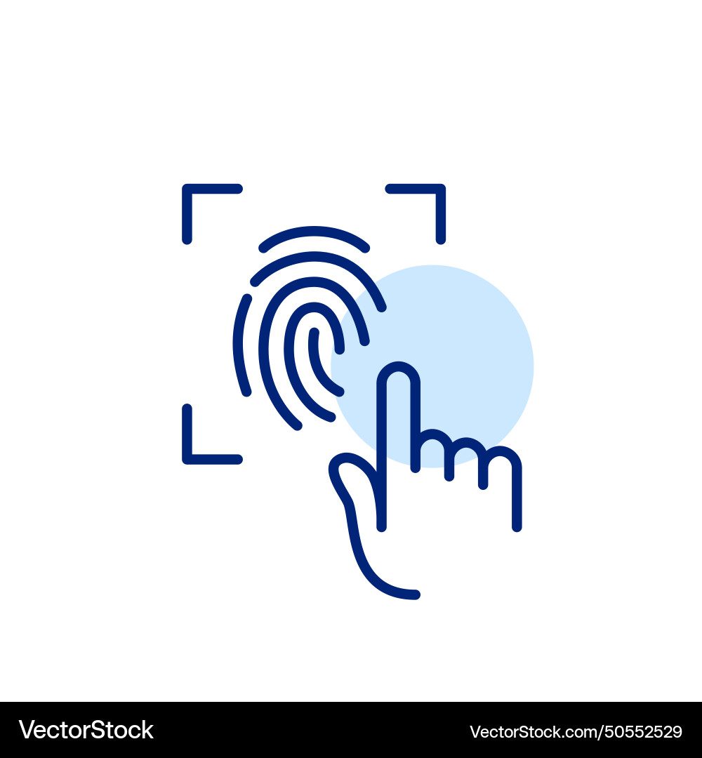 Fingerprint scanner pixel perfect editable Vector Image