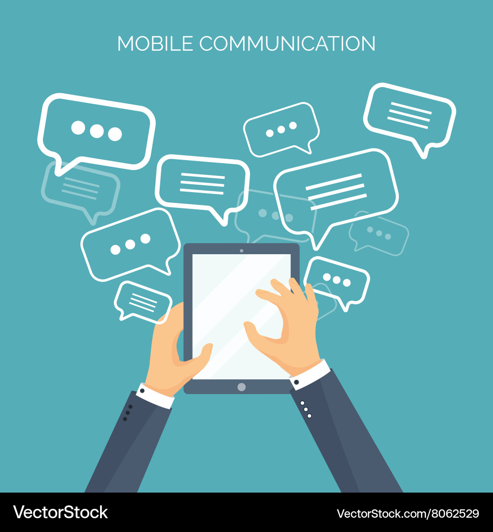 Flat background social media Royalty Free Vector Image