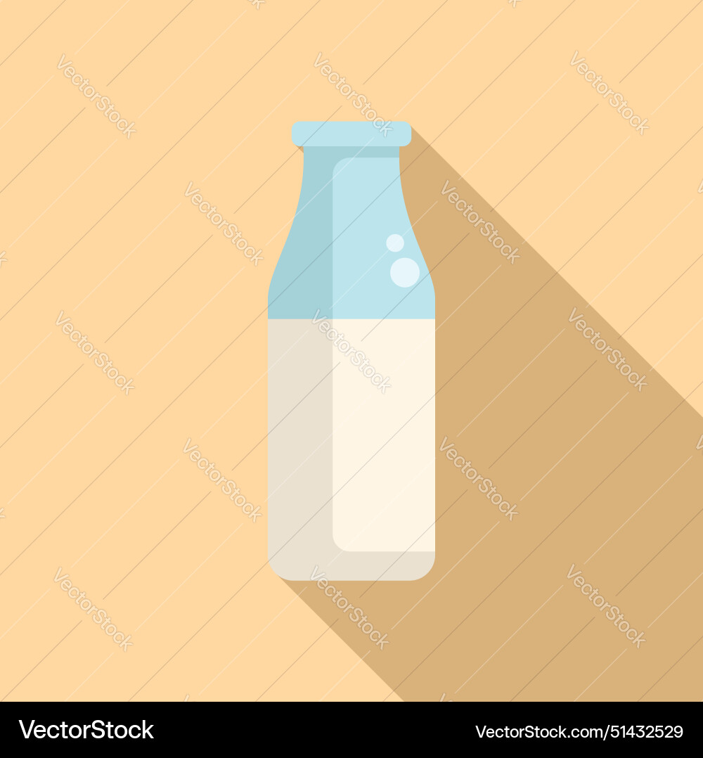 Flat design of milk bottle Royalty Free Vector Image
