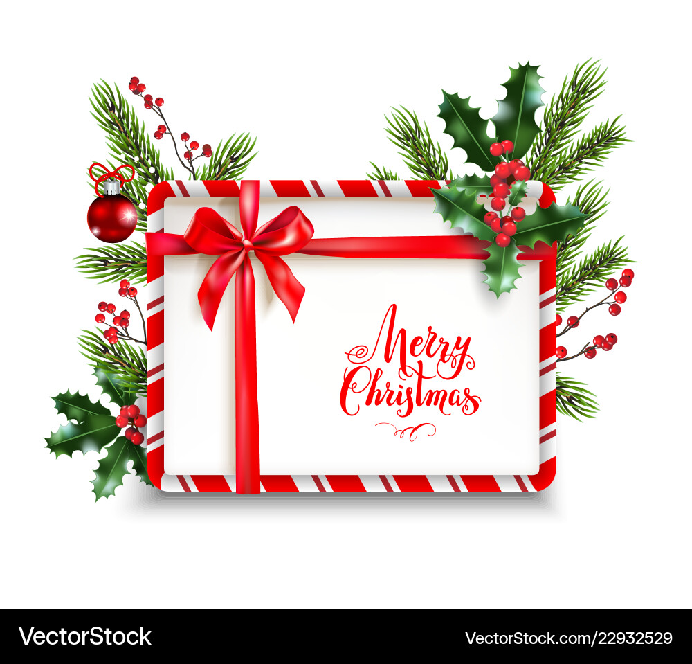 Holiday stripe frame Royalty Free Vector Image