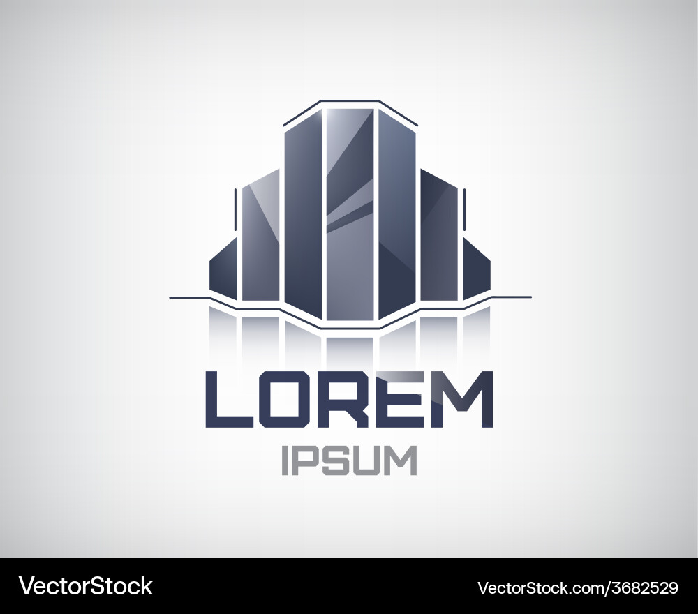 Modern office building icon logo isolated Vector Image