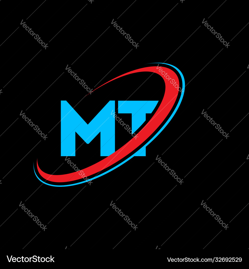 Mt m t letter logo design initial Royalty Free Vector Image