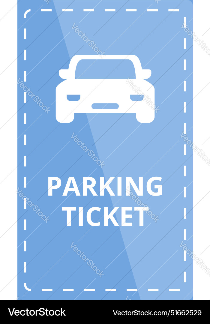 Parking ticket showing car park fee payment Vector Image