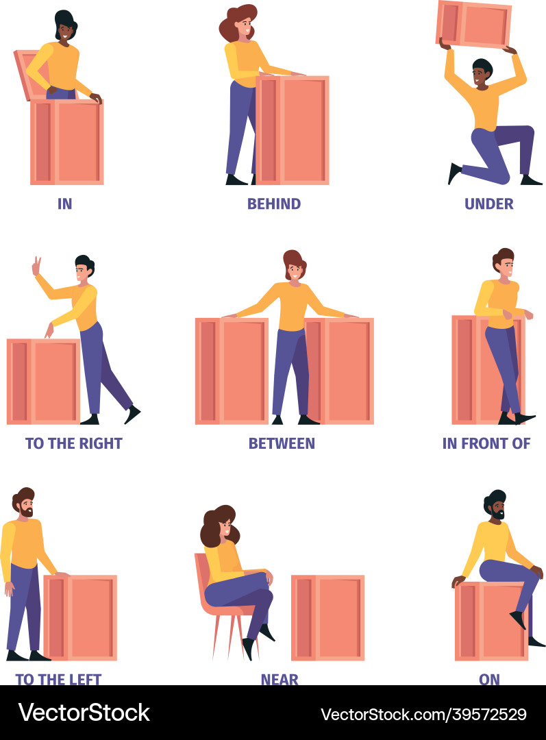 Place prepositions learning language rules words Vector Image