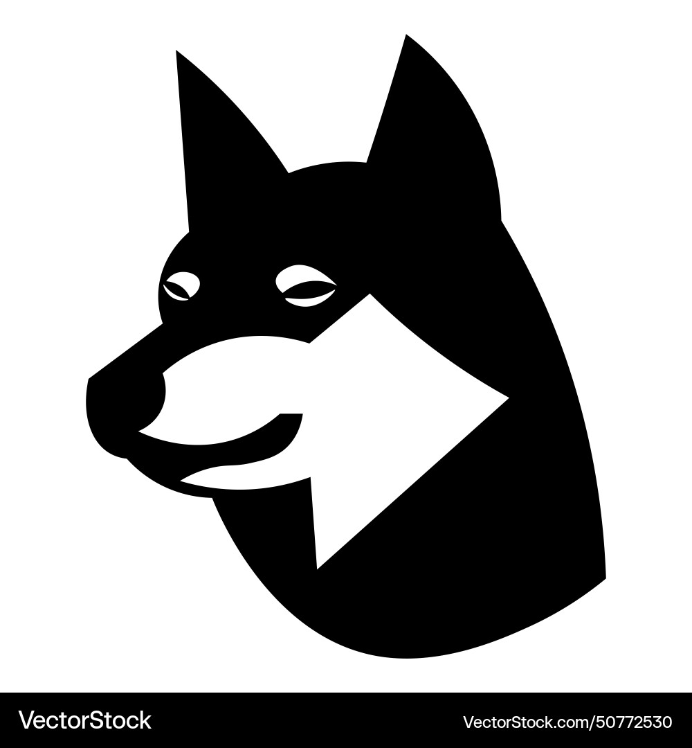 Black dog icon on white background Royalty Free Vector Image