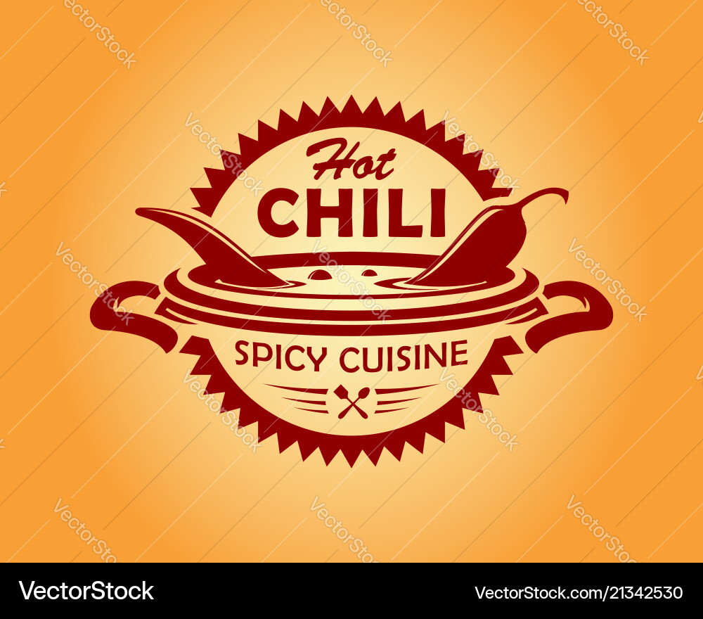 Hot chili spicy cusine icon Royalty Free Vector Image