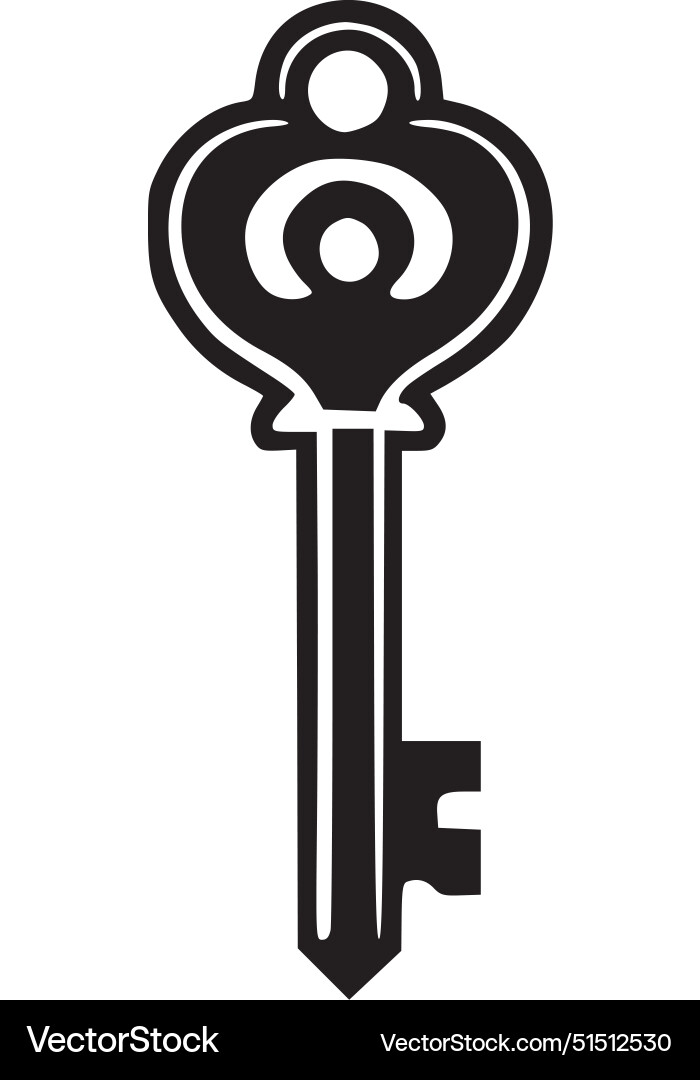 Key - minimalist and flat logo Royalty Free Vector Image