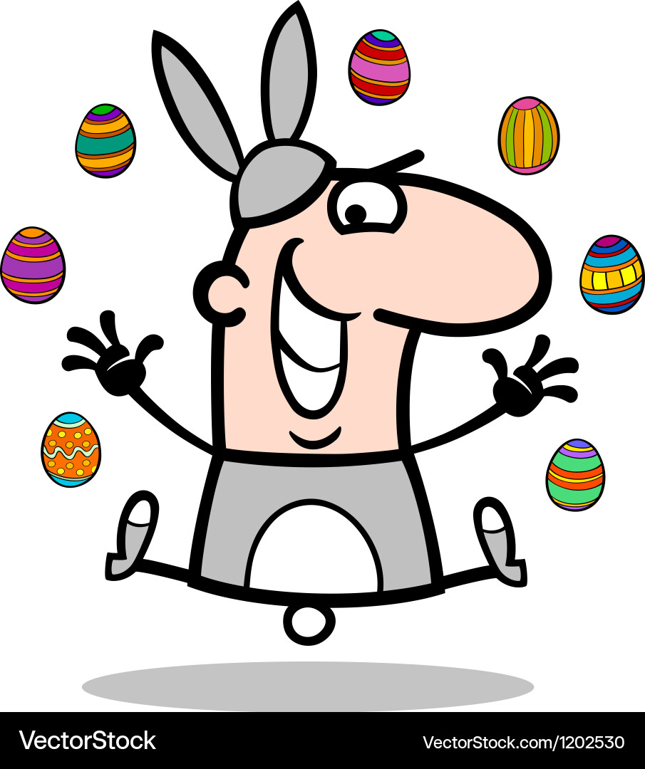 Man in easter bunny costume cartoon Royalty Free Vector