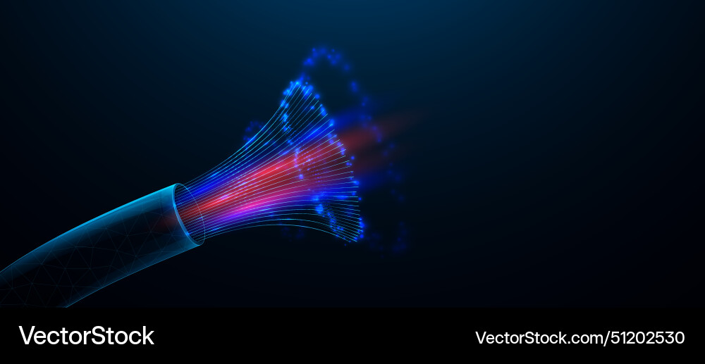 Optical fiber cable connection technology Vector Image