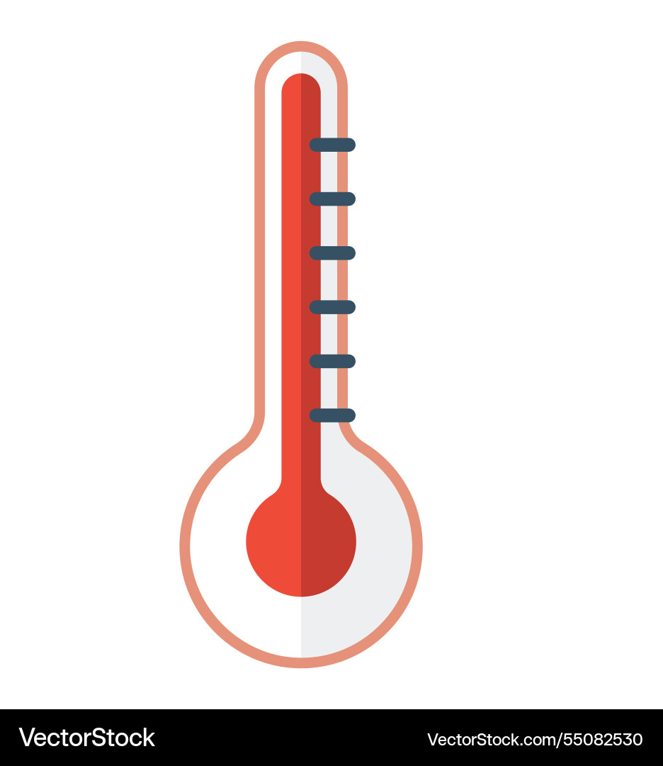 Red thermometer indicating high temperature Vector Image