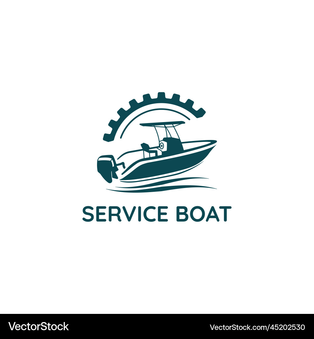 Service boat logo image Royalty Free Vector Image