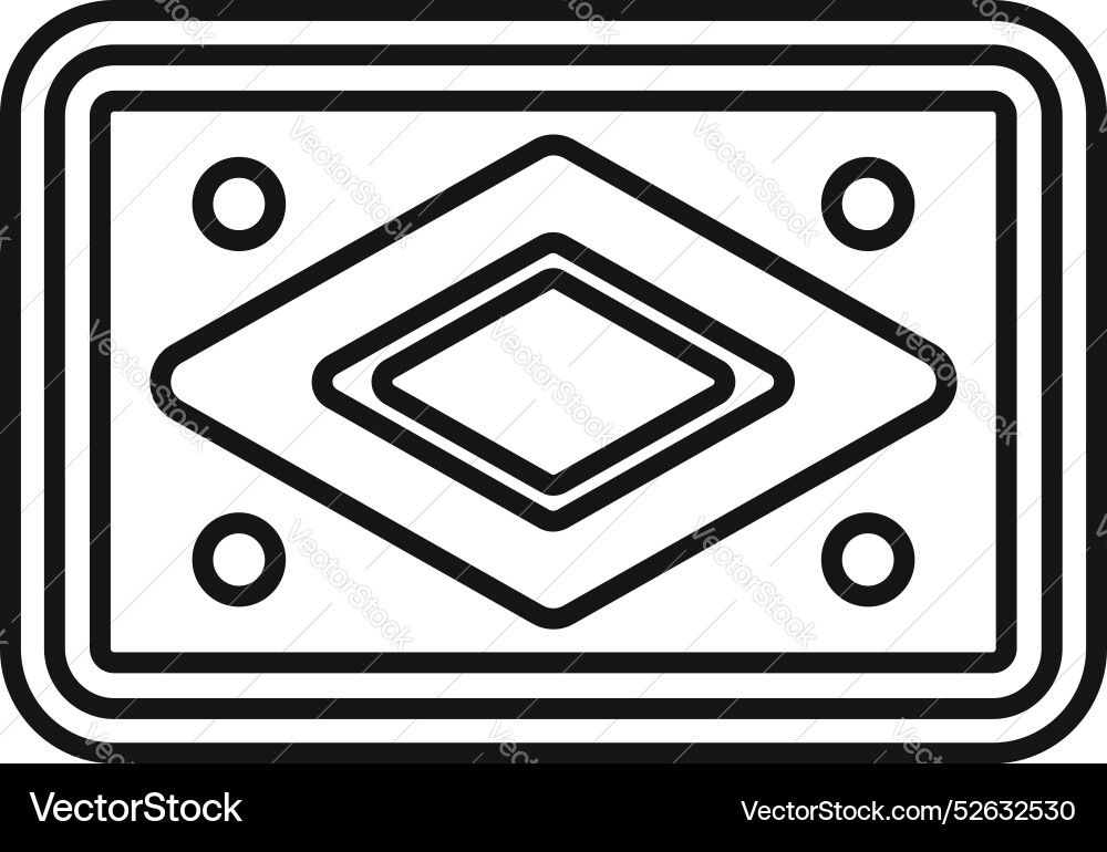 Square biscuit presenting geometric shape Vector Image