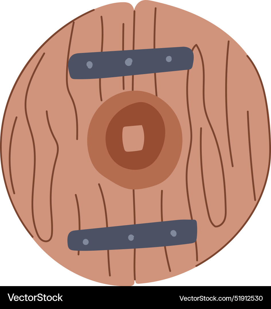 Wooden wheel ancient cartoon Royalty Free Vector Image