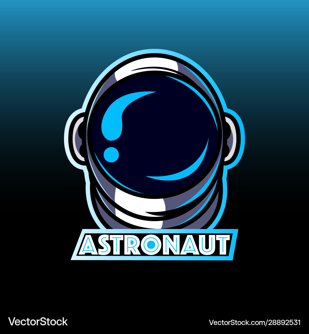 Astronaut head mascot logo Royalty Free Vector Image
