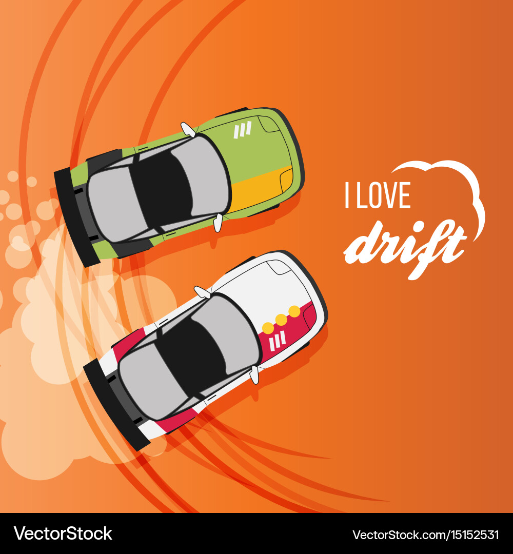 Drifting Car Top View – Royalty-Free Vector | VectorStock
