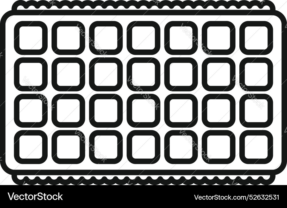 Empty ice cube tray mold making squares for Vector Image